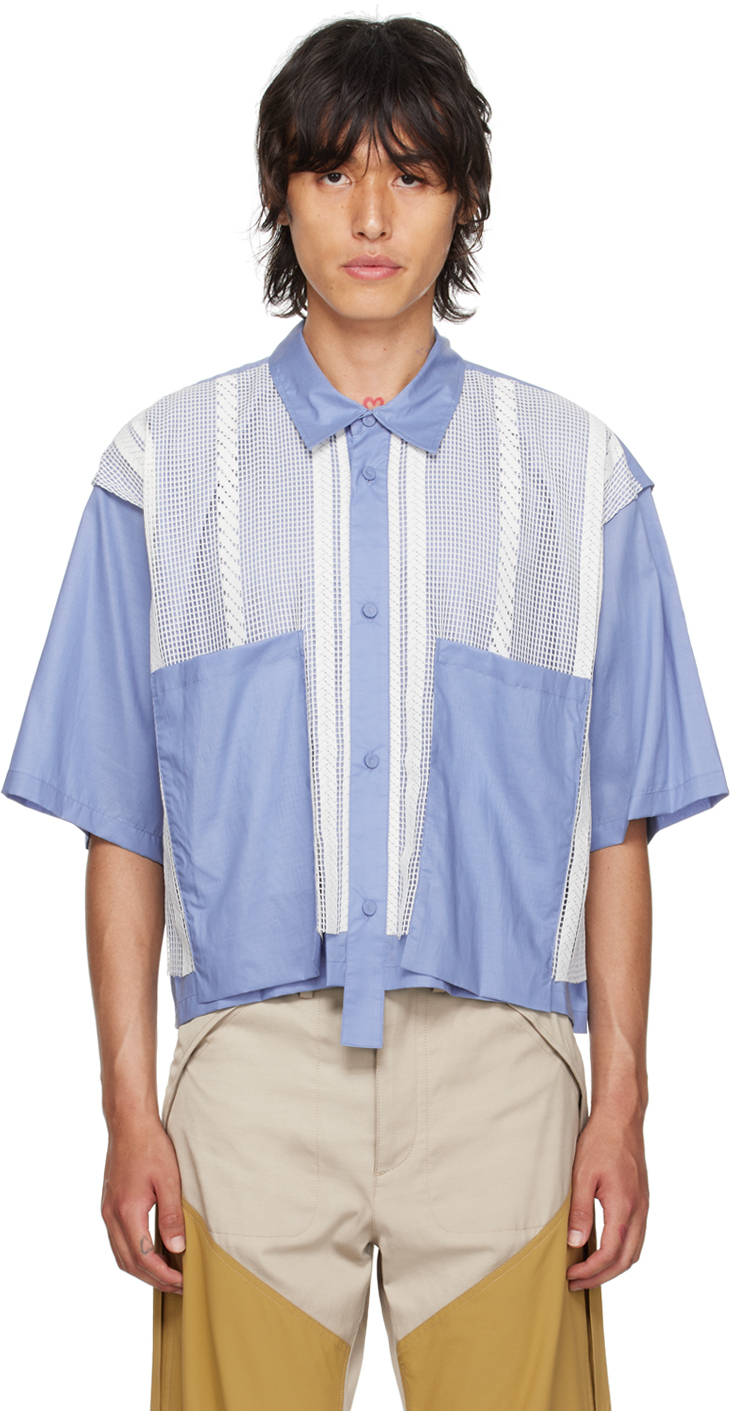 Blue Rope Mesh Shirt by F/CE.® on Sale