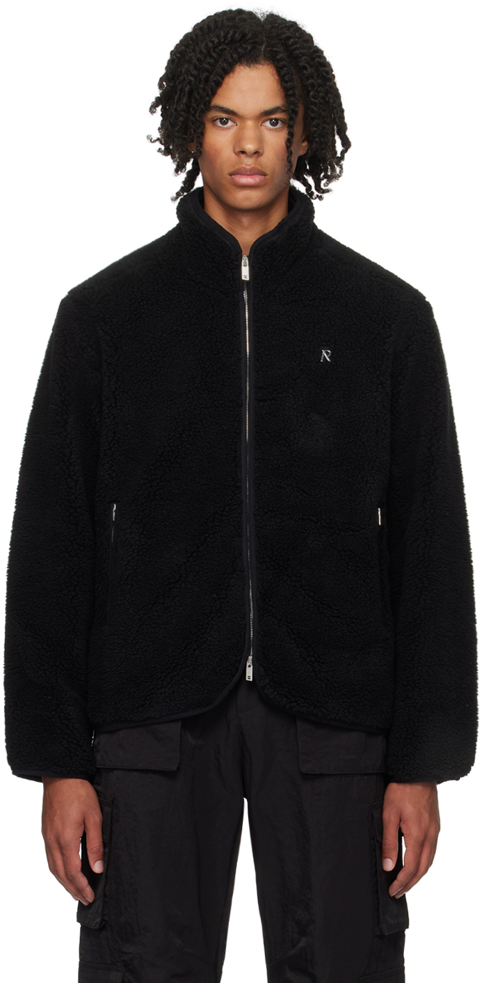 Black Zip Jacket by Represent on Sale