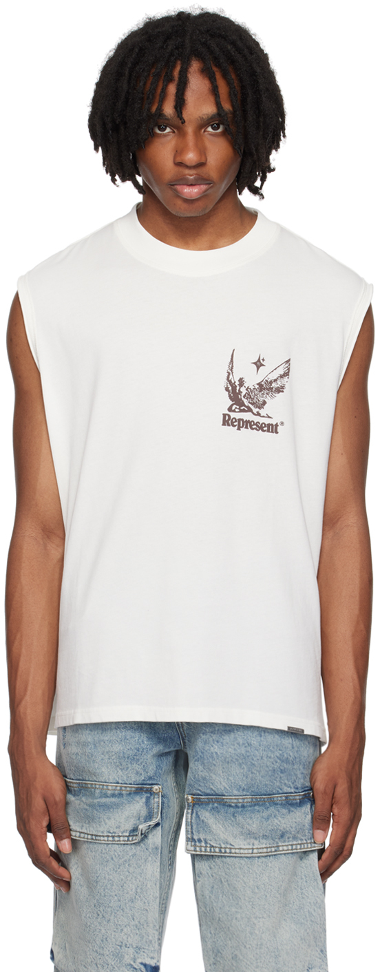 White 'Spirits of Summer' Tank Top by Represent on Sale