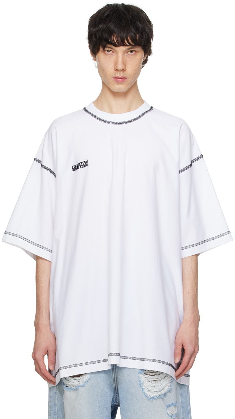 VETEMENTS: White Inside Out T-Shirt | SSENSE Canada