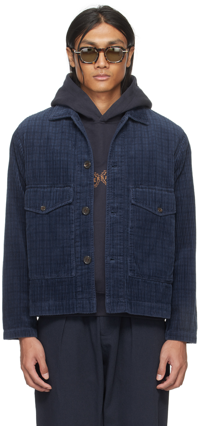 Navy Watchmen II Jacket by Universal Works on Sale
