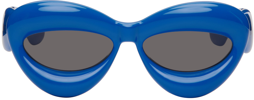 Blue Inflated Cat Eye Sunglasses By Loewe On Sale