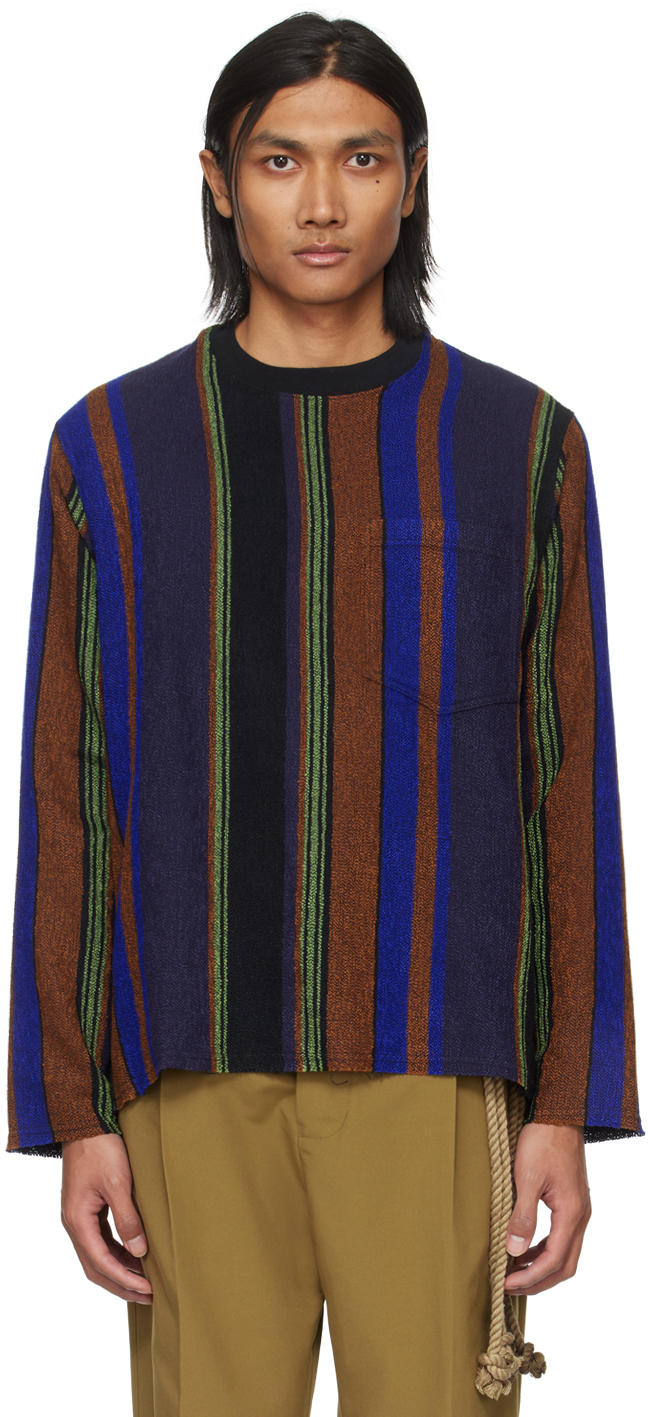 Multicolor Striped Sweatshirt by Song for the Mute on Sale