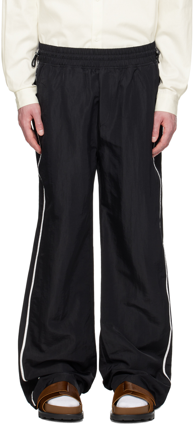 Black Drawstring Track Pants by RTA on Sale