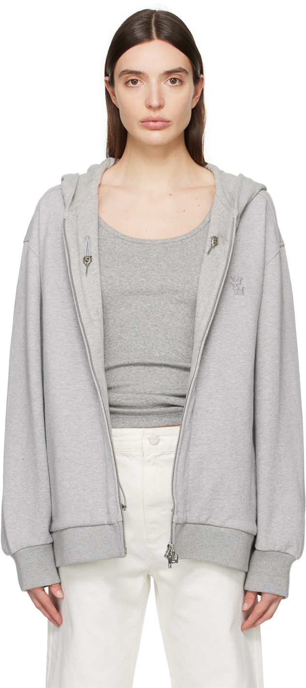 Gray String Hoodie by WOOYOUNGMI on Sale
