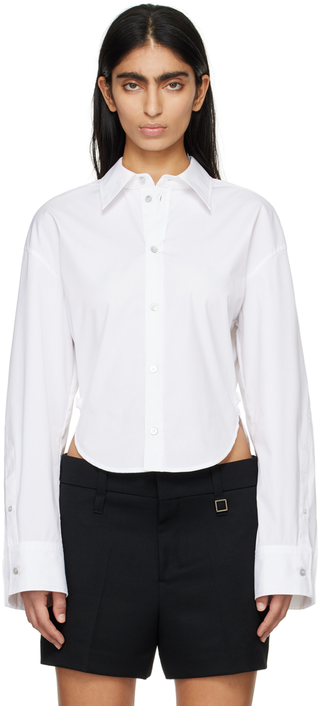 White Waist Strap Shirt by WOOYOUNGMI on Sale
