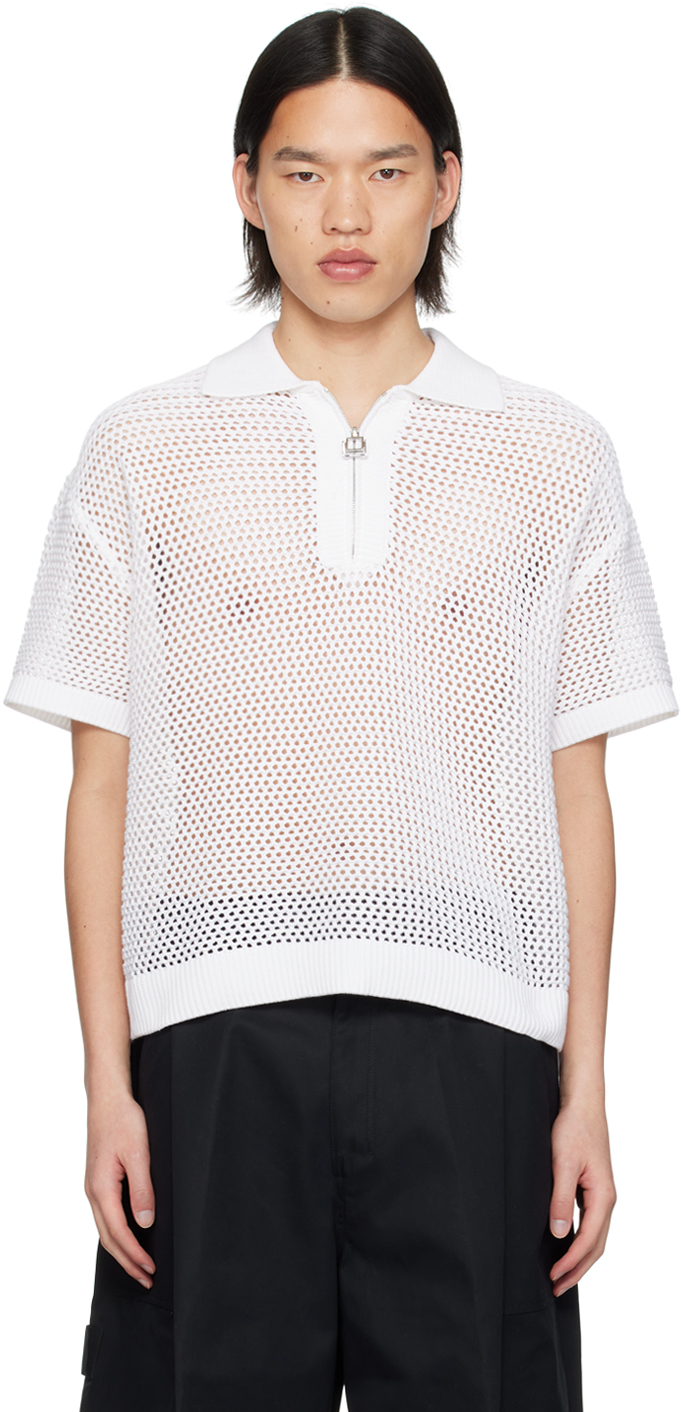 WOOYOUNGMI: White Zip Placket Polo | SSENSE