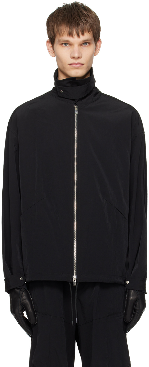 Black Drawstring Jacket by ATTACHMENT on Sale