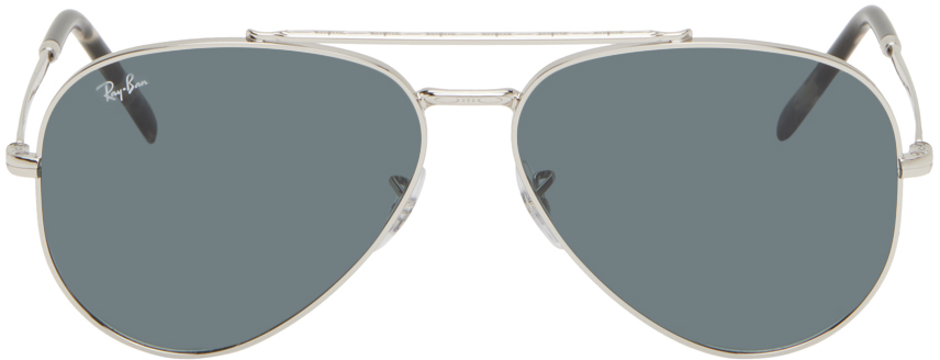 Ray-Ban: Silver New Aviator Sunglasses | SSENSE