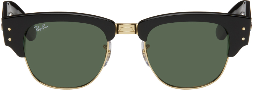 Ray-Ban: Black & Gold Mega Clubmaster Sunglasses | SSENSE