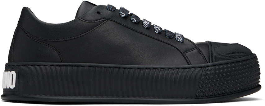 Moschino: Baskets noires à semelle texturée | SSENSE France