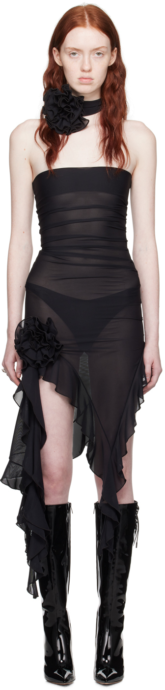 Black 'The Crime' Midi Dress by Fancì Club on Sale