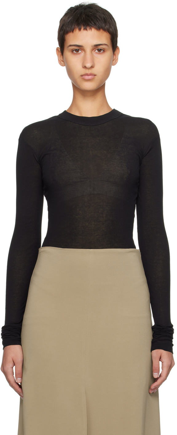 BITE: Black Crewneck Long Sleeve T-Shirt | SSENSE