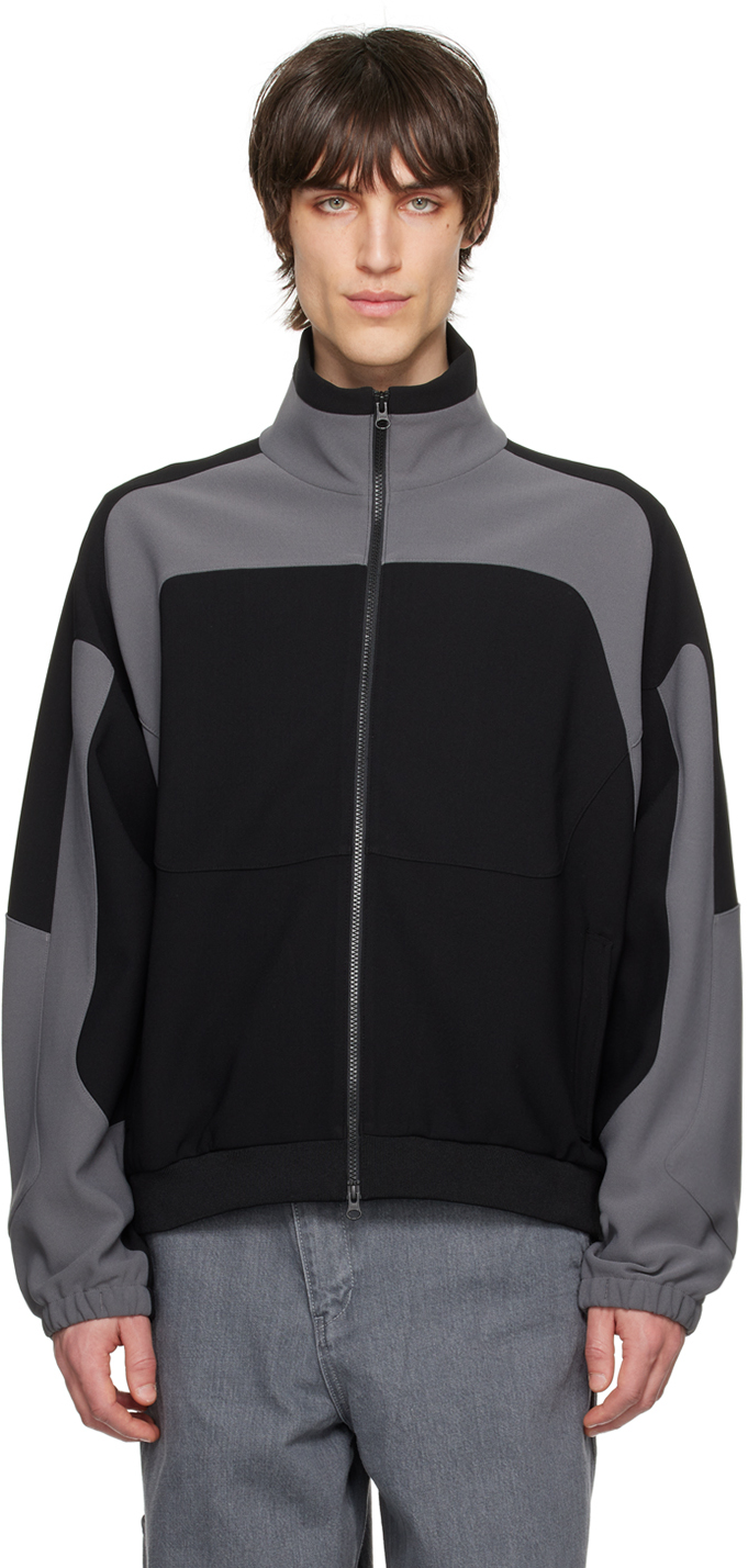 Black & Gray Panda Track Jacket by HGBB STUDIO on Sale