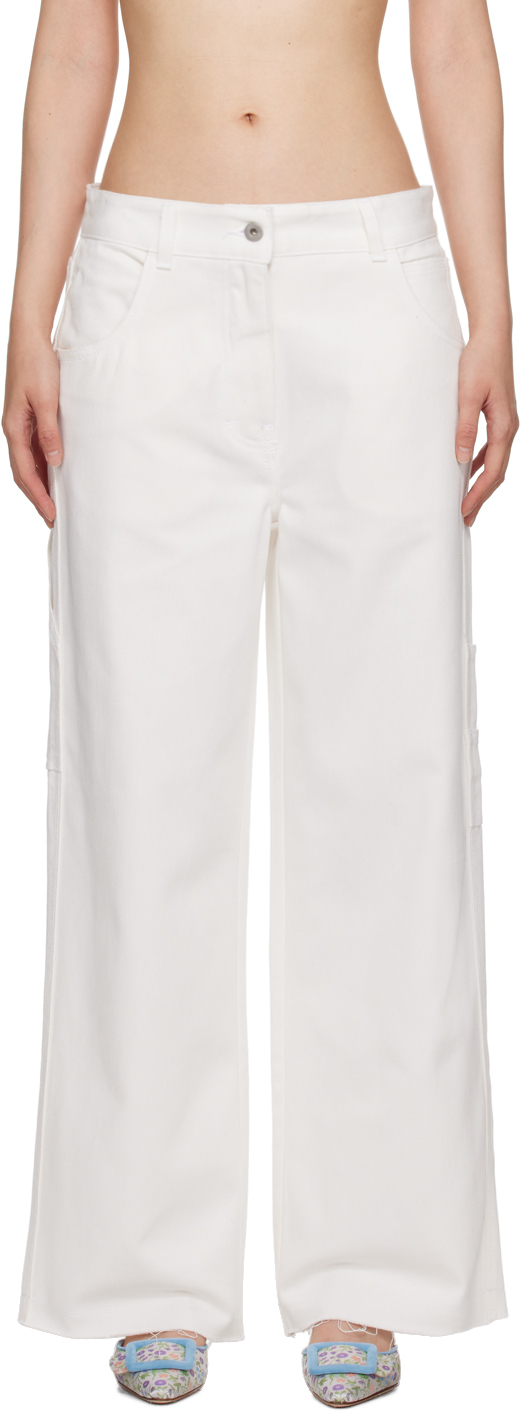White 'The Clarice' Jeans by Interior on Sale