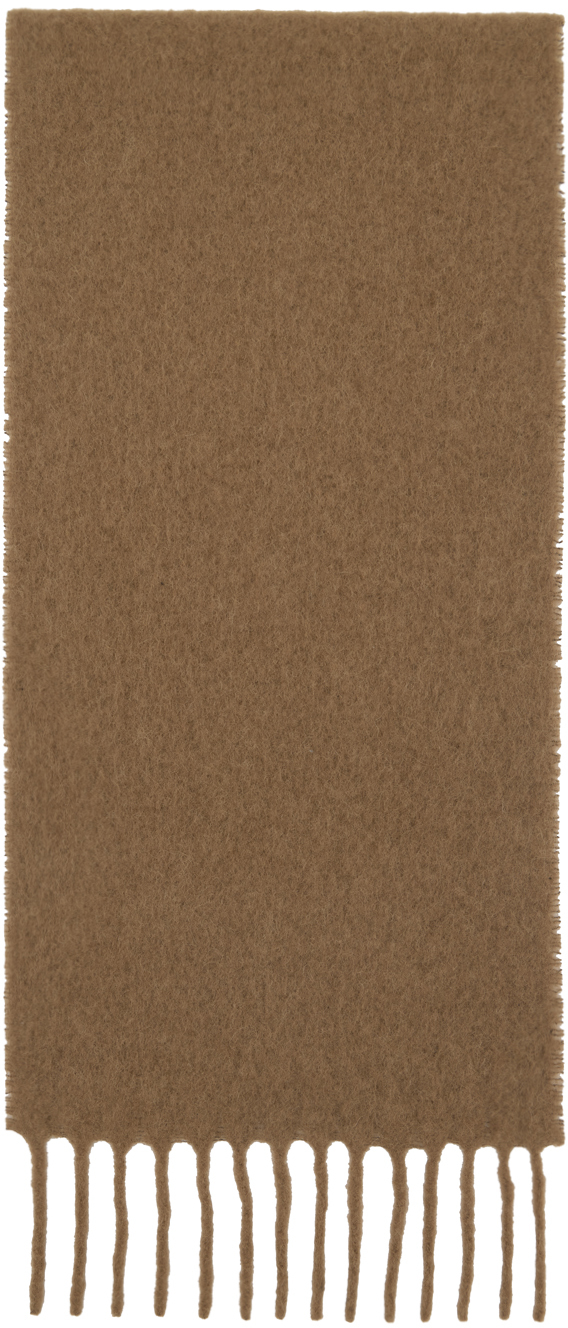 Brown Monogram Leather Patch Scarf by TOTEME on Sale