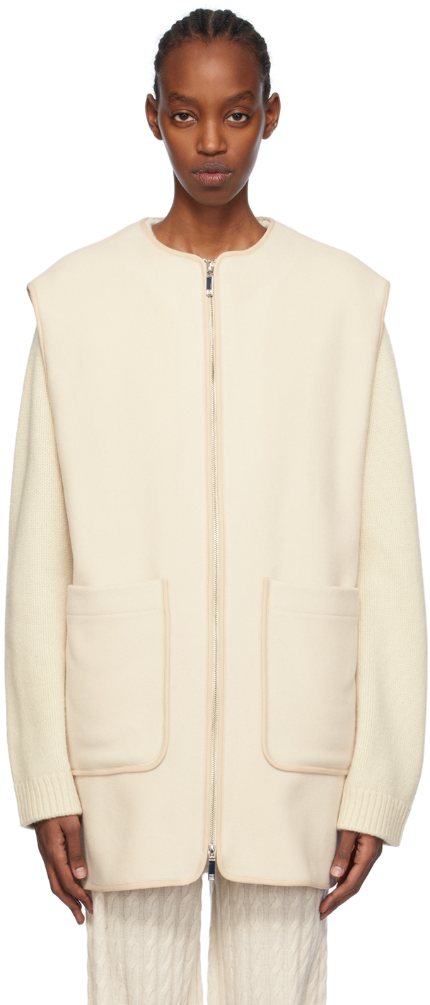 Off-White Zip Vest by TOTEME on Sale