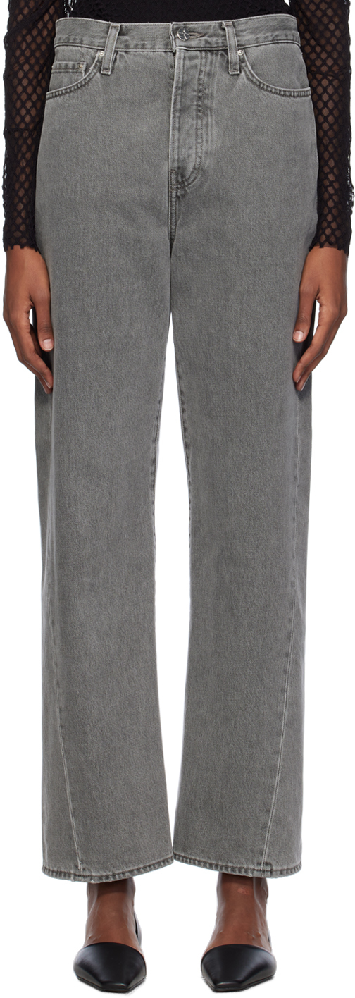 TOTEME: Gray Twisted Jeans | SSENSE Canada
