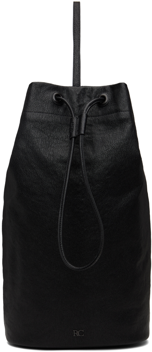 Black Goat Leather Vintage Bundle Bag by Recto on Sale