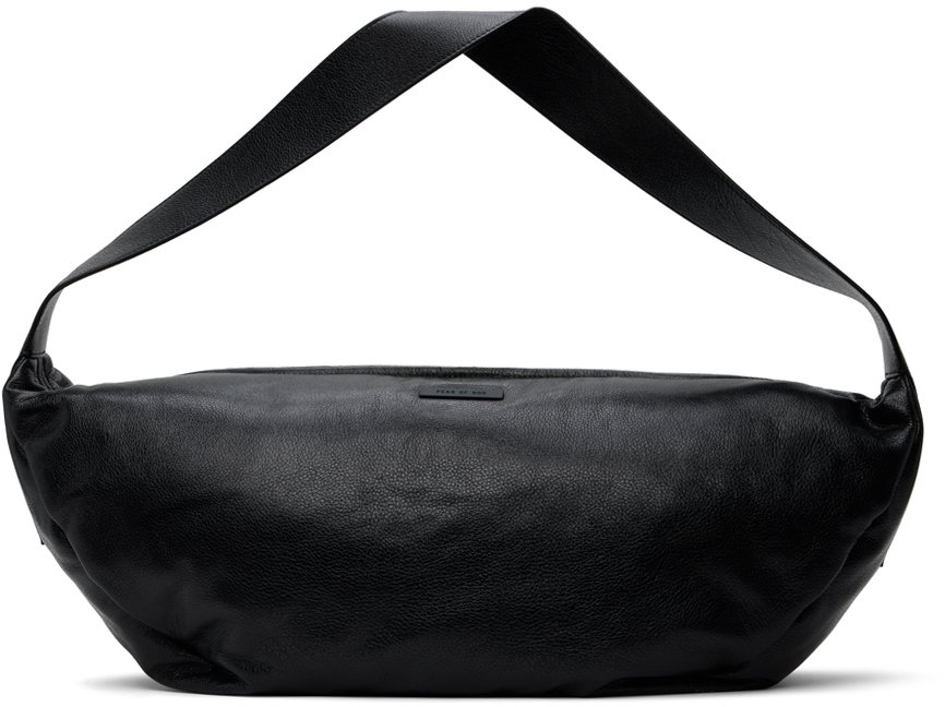 Fear of God: Black Leather Shell Bag | SSENSE Canada
