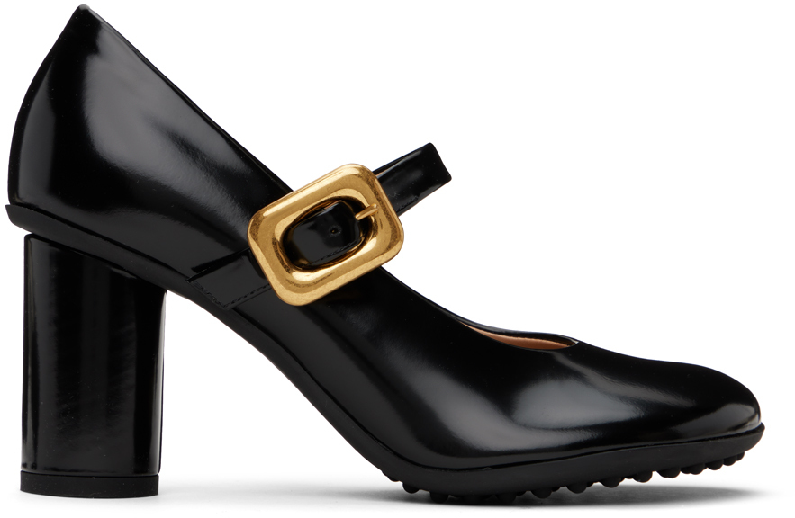 Bottega Veneta: Chaussures à talon Atomic noires | SSENSE France