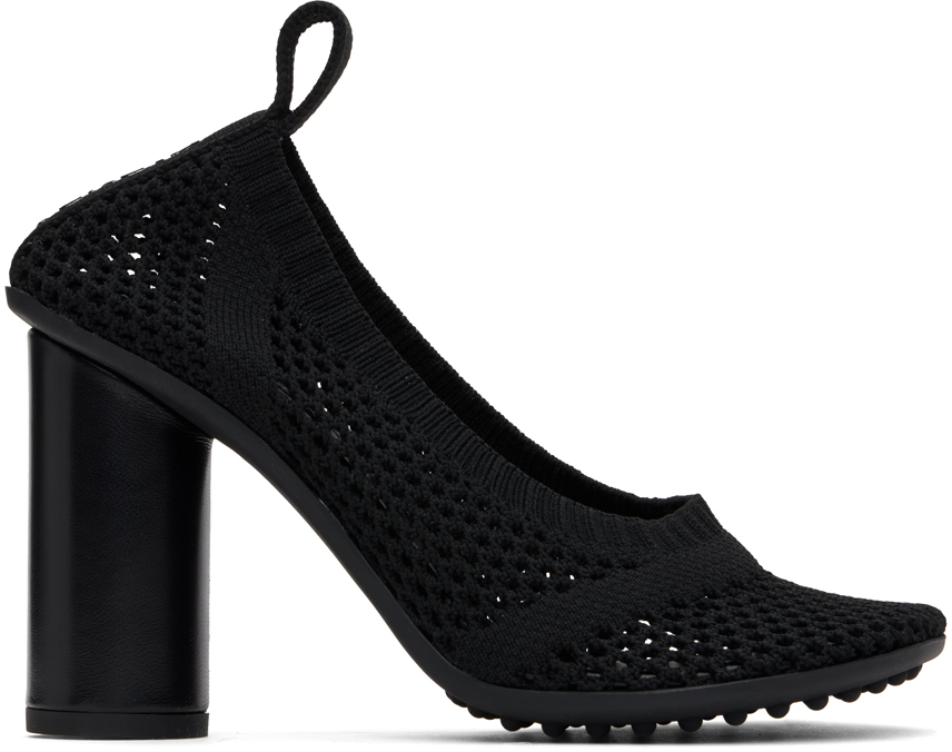 Bottega Veneta: Chaussures à talon Atomic noires | SSENSE France