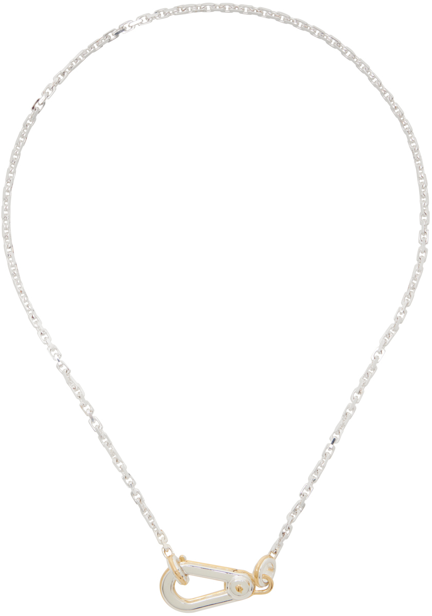 Bottega Veneta: Silver Bolt Necklace | SSENSE Canada