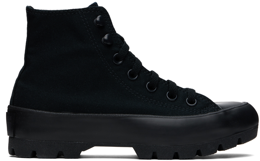 Converse: Baskets montantes Chuck Taylor noires à semelle épaisse ...