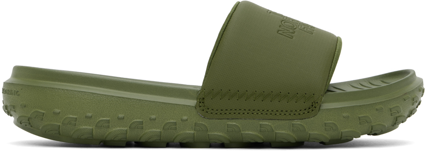 Khaki Never Stop Cush Slides by The North Face on Sale
