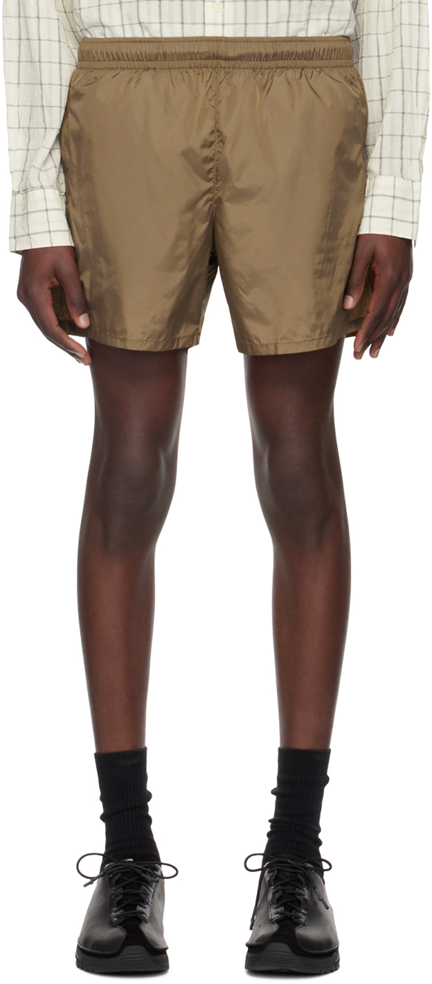 OUR LEGACY: Khaki Drape Tech Swim Shorts | SSENSE