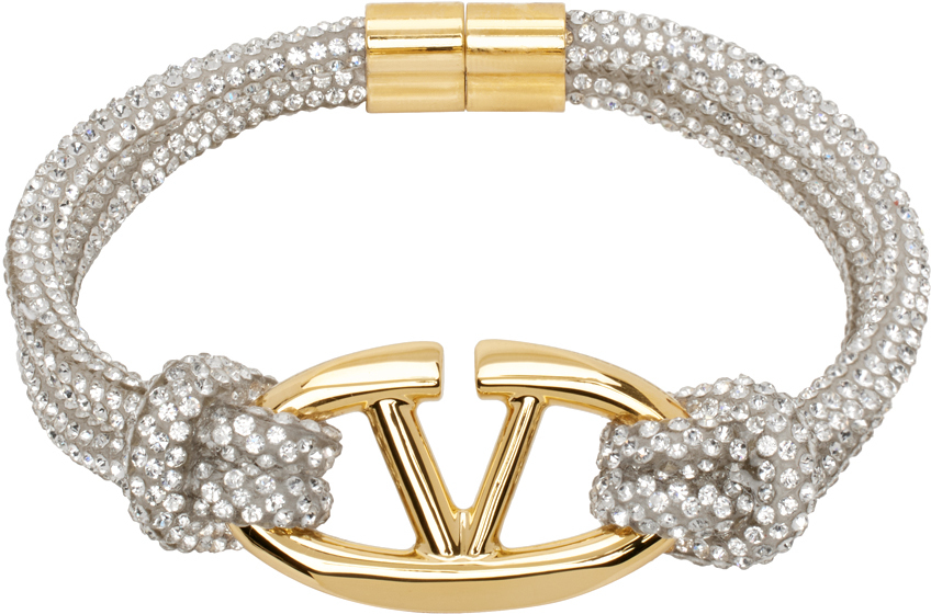Valentino Garavani: Gold VLogo Bracelet | SSENSE