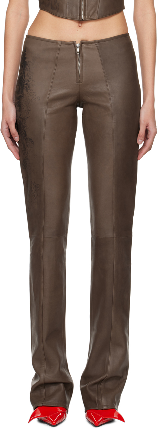 Designer leather pants for Women | SSENSE