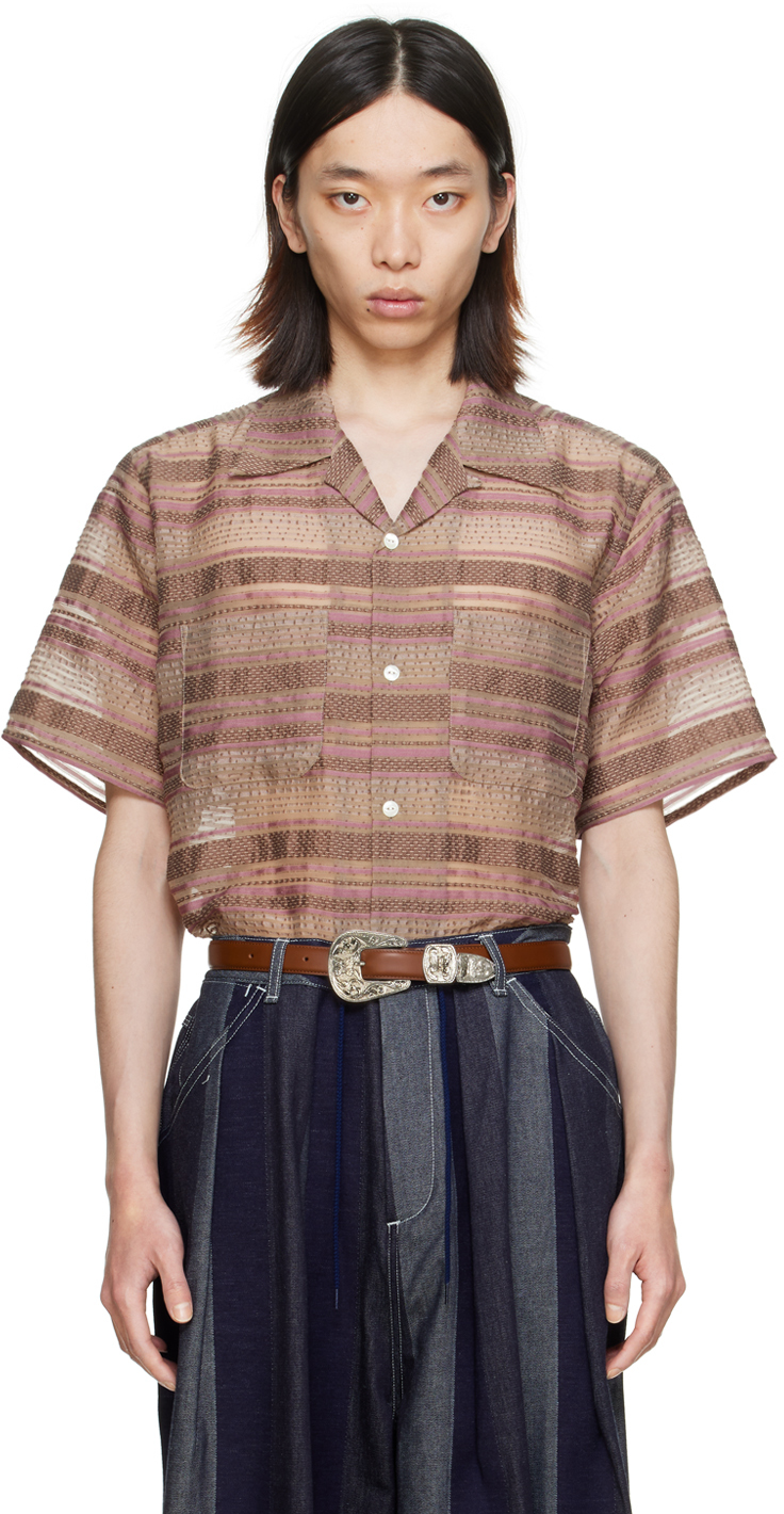 Beige & Pink One-Up Shirt by NEEDLES on Sale