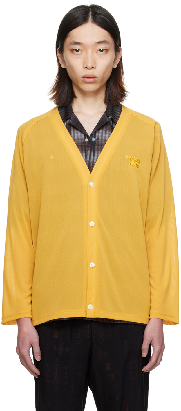 Yellow Embroidered Cardigan by NEEDLES on Sale