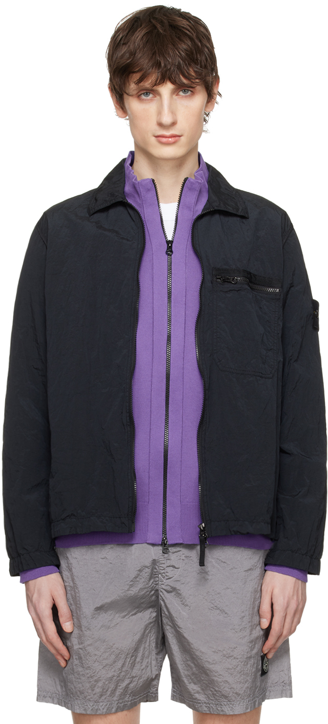 Black Patch Jacket by Stone Island on Sale