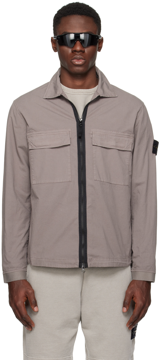 Stone Island: Gray Patch Jacket | SSENSE UK