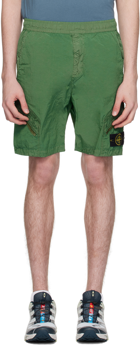 Green Drawstring Shorts by Stone Island on Sale