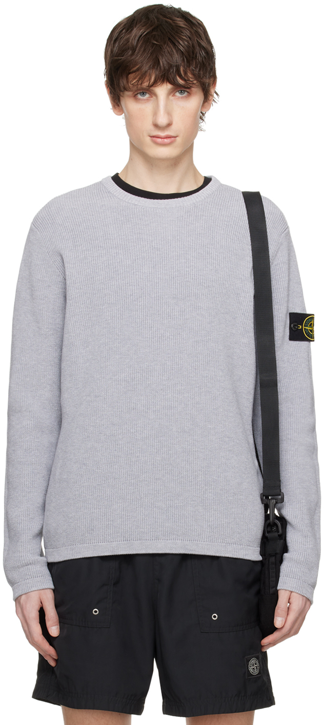Stone Island: Gray Patch Sweater | SSENSE