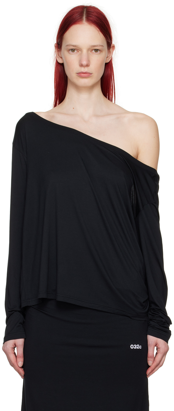 032c: 黑色 Vapor 长袖 T 恤 | SSENSE