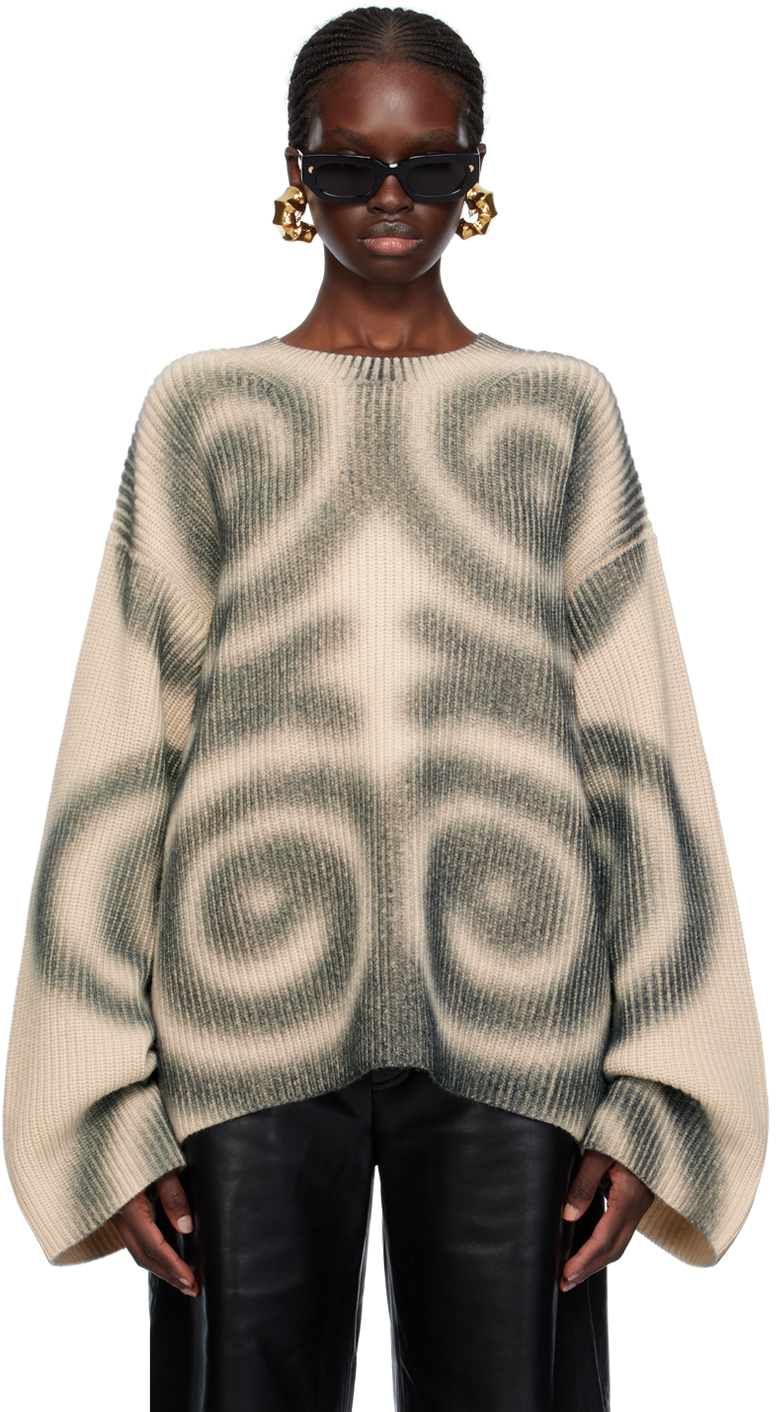 Beige & Gray Maura Sweater by Nanushka on Sale