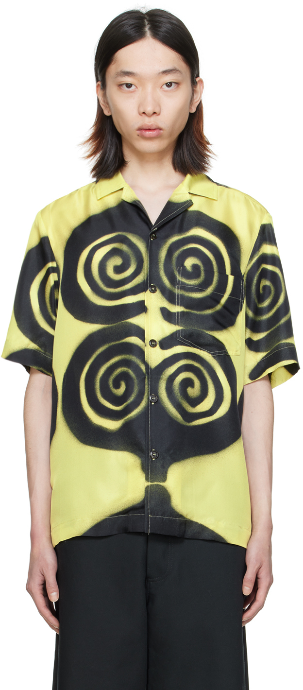 Nanushka: Black & Yellow Bodil Shirt | SSENSE