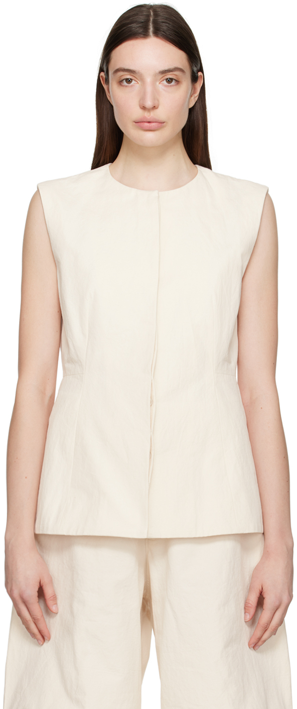 Off-White Structure Vest by Lauren Manoogian on Sale