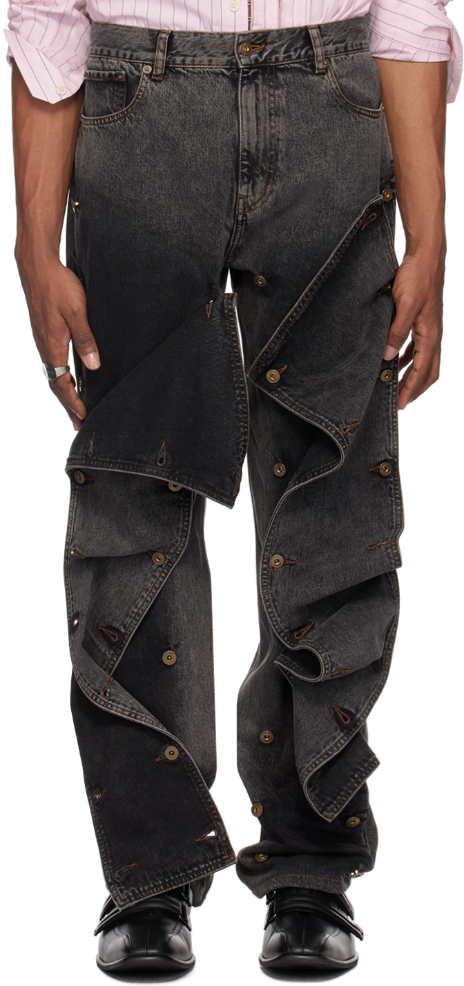 Black Snap Off Jeans by Y/Project on Sale