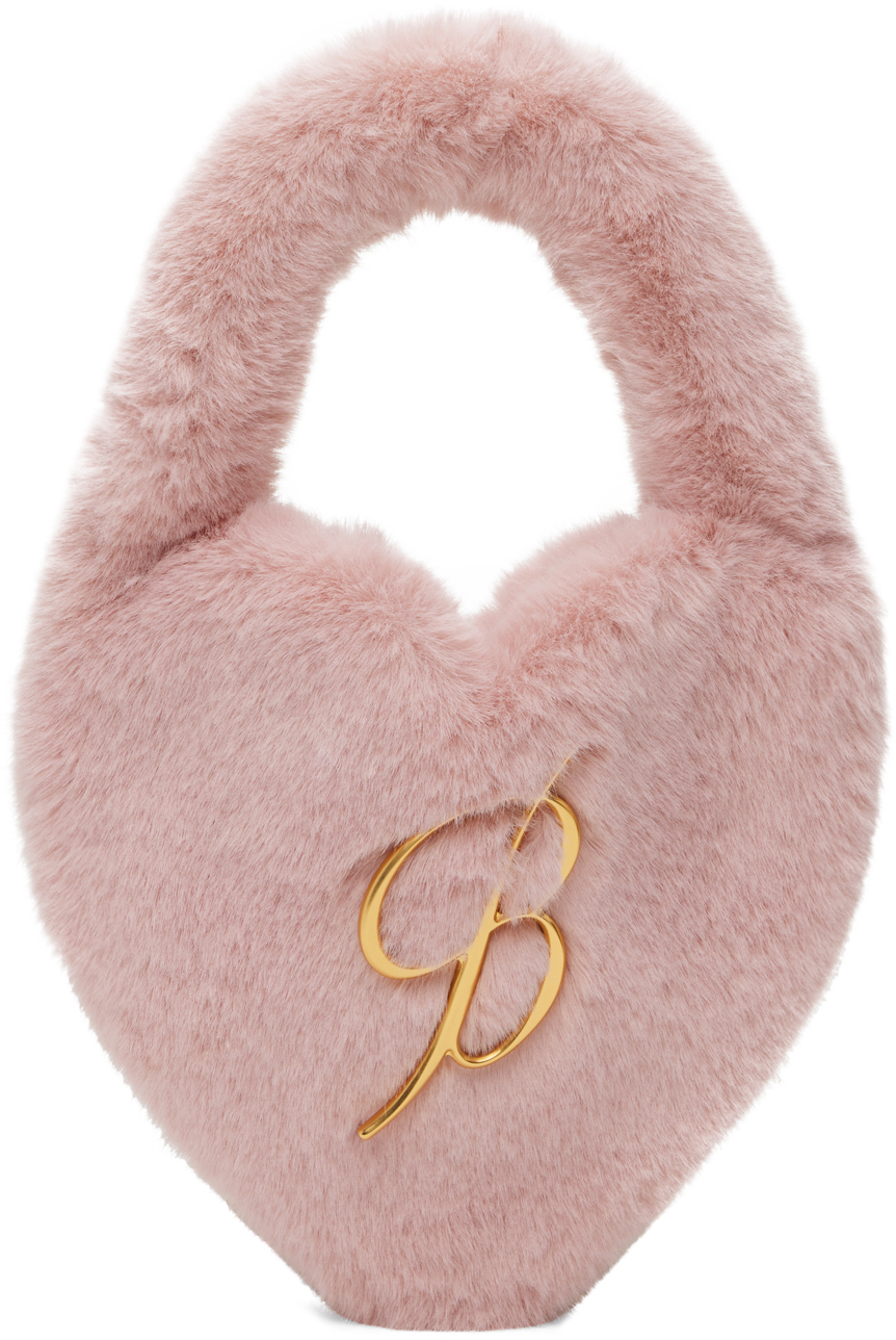 Pink Heart-Shaped 'B' Monogram Pin Bag by Blumarine on Sale