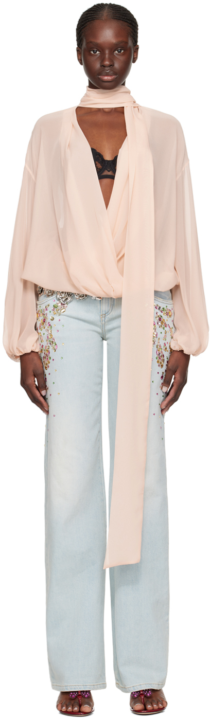 Blumarine: Pink Sheer Blouse | SSENSE UK