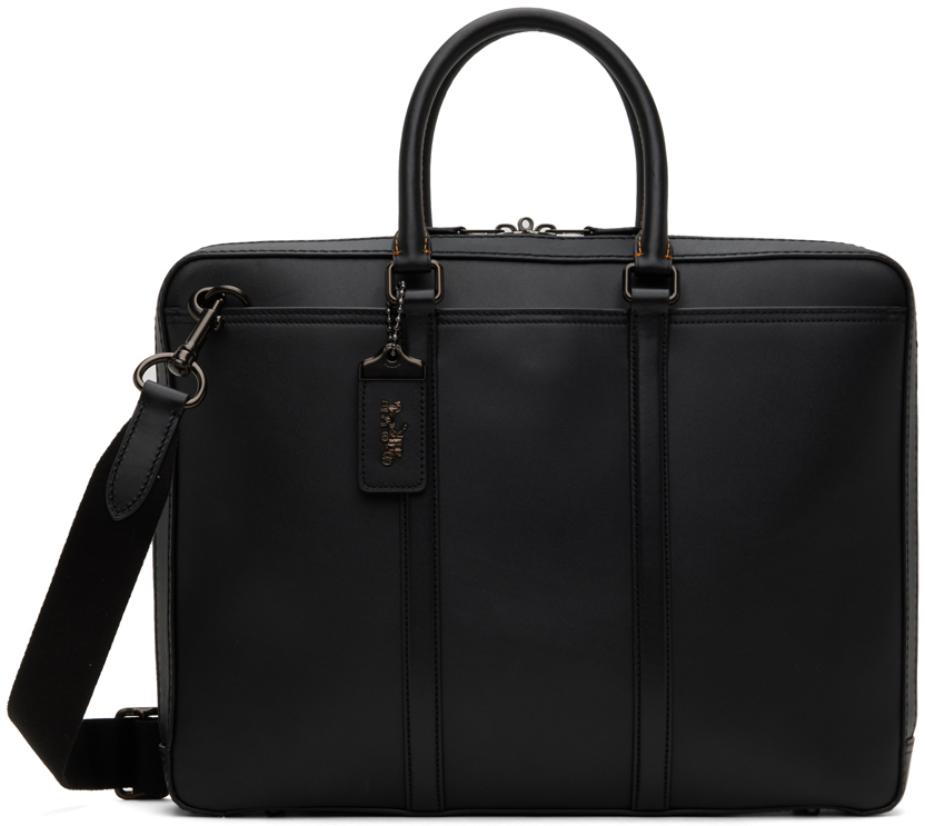 Coach 1941: Black Metropolitan Slim Briefcase | SSENSE UK