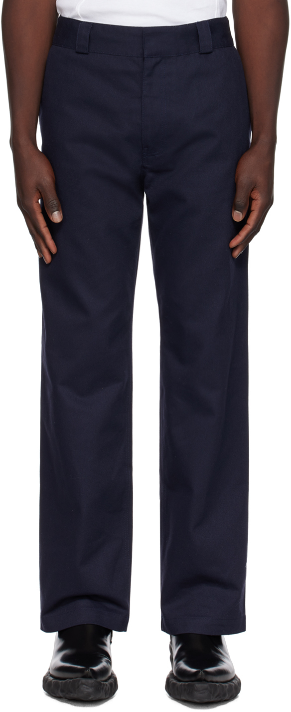 Navy So Hard Trousers by K.NGSLEY on Sale