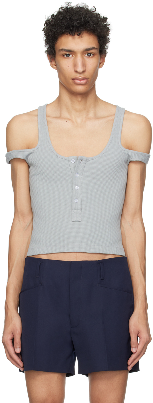 Gray 2-Way Tank Top by K.NGSLEY on Sale