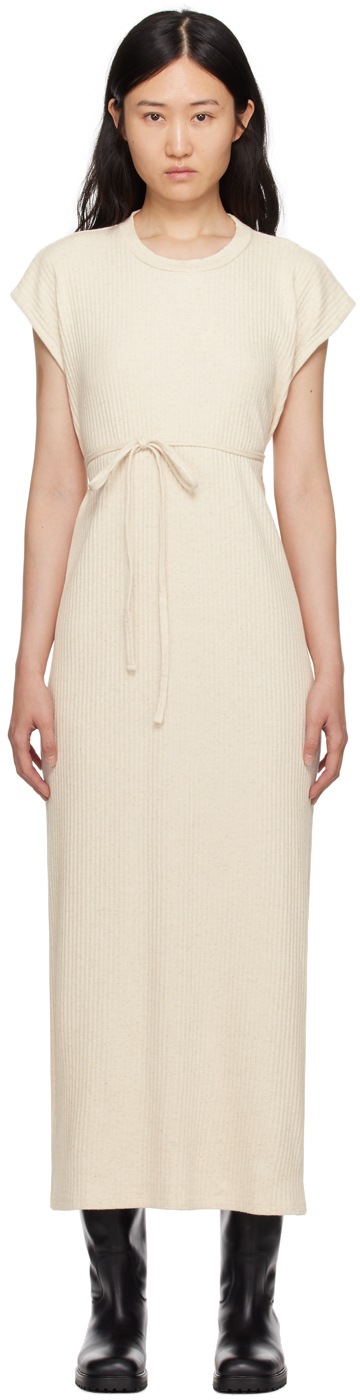 Robe longue Shaw beige Baserange en solde