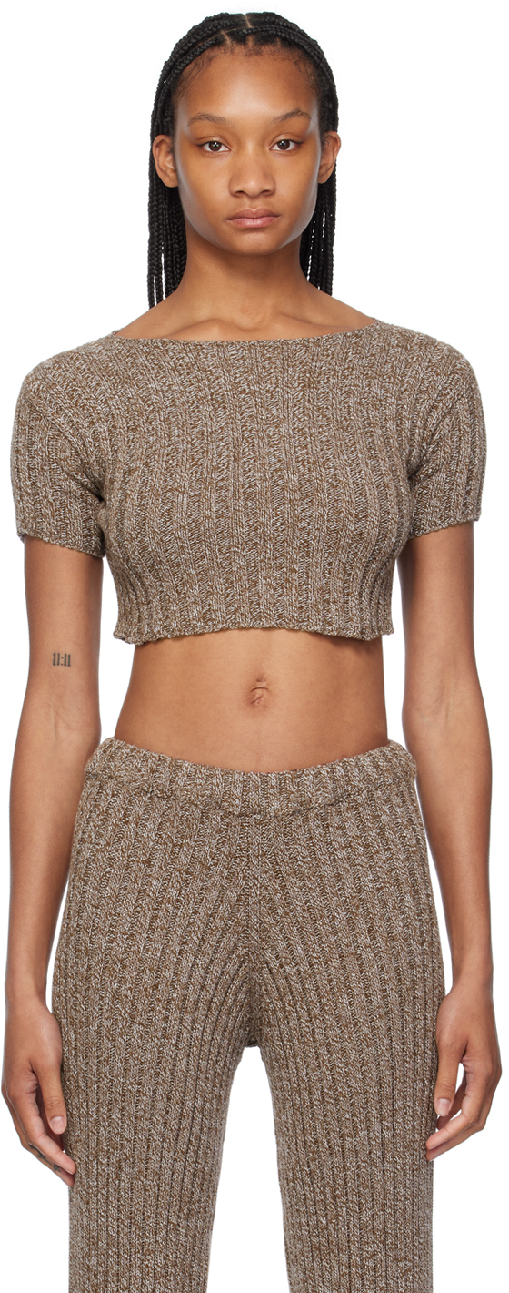 Brown Macau T-Shirt by Baserange on Sale